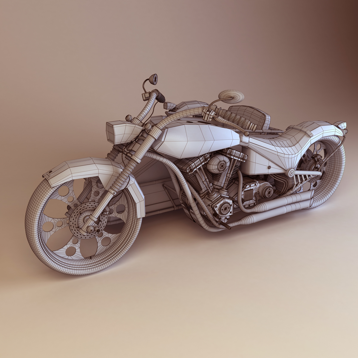 custom choppers 3d model