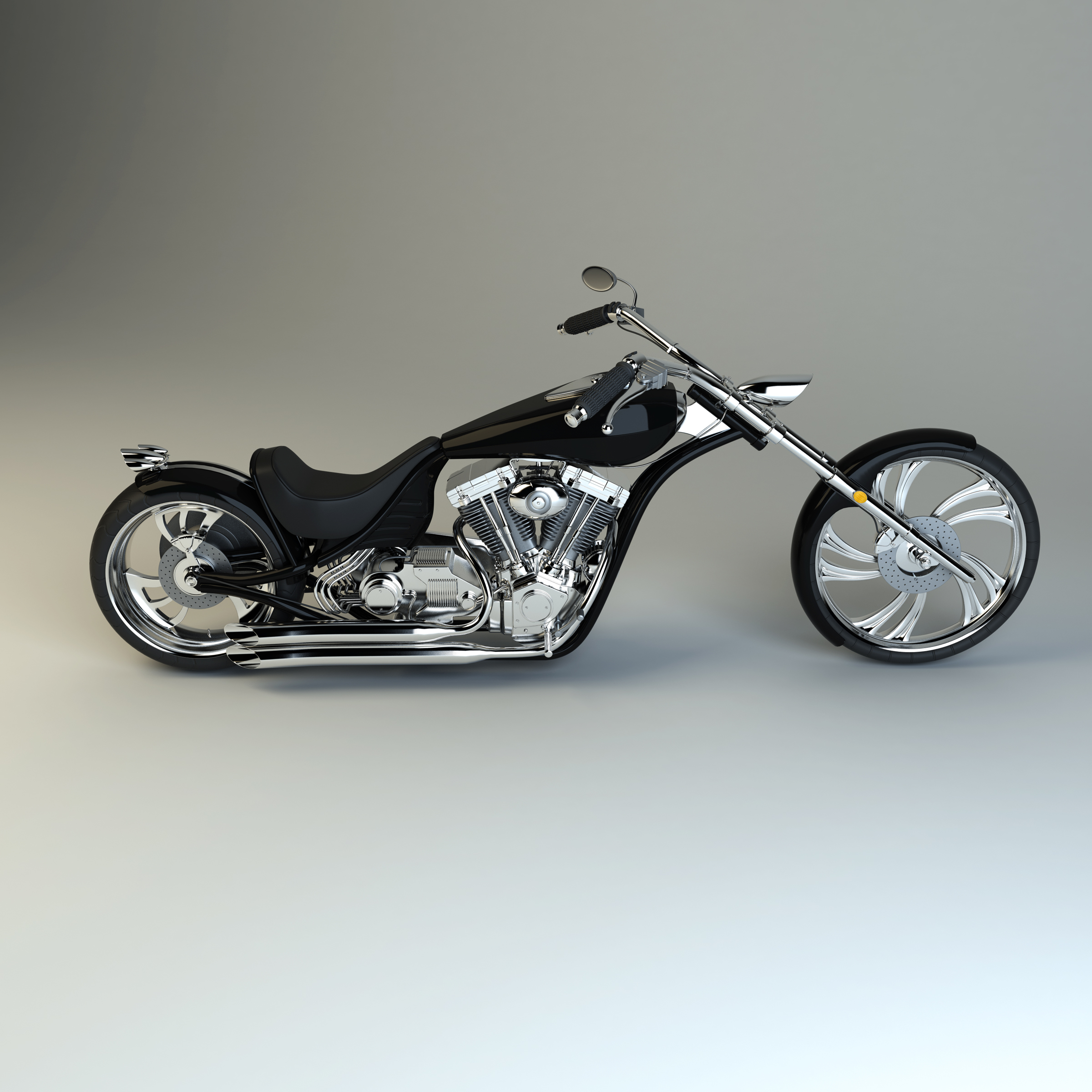 custom choppers 3d model