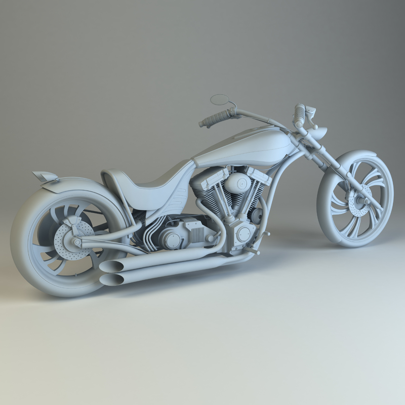 custom choppers 3d model