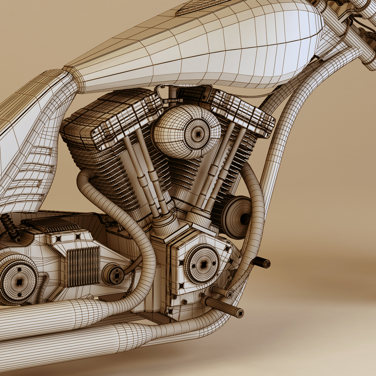custom choppers 3d model