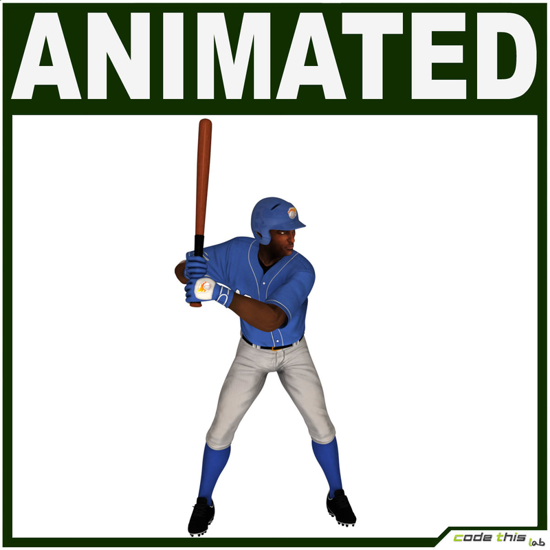 3d characters baseball player cg model