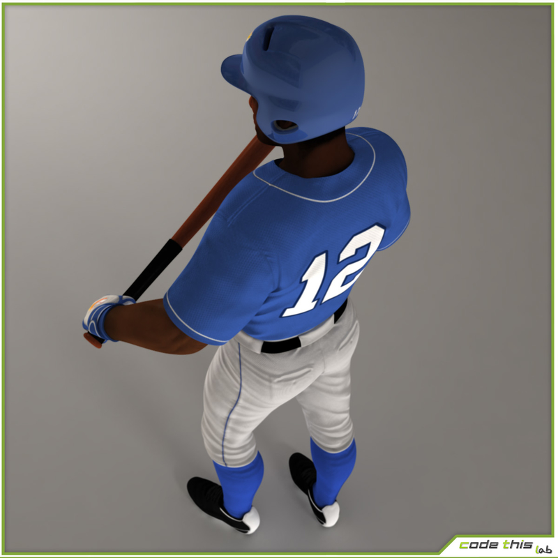 3d characters baseball player cg model