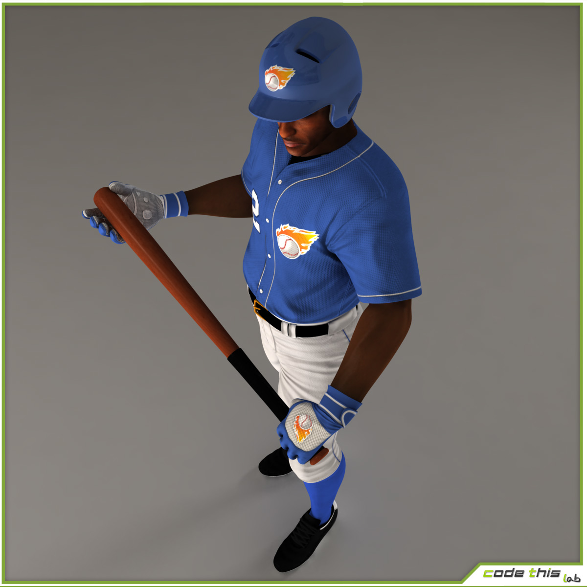 3d characters baseball player cg model