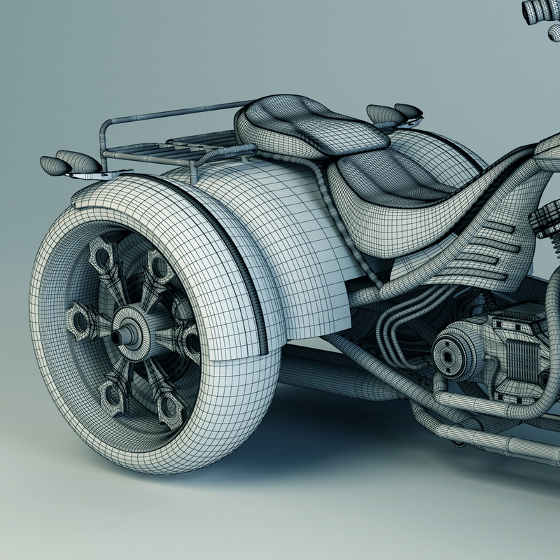 custom choppers 3d model