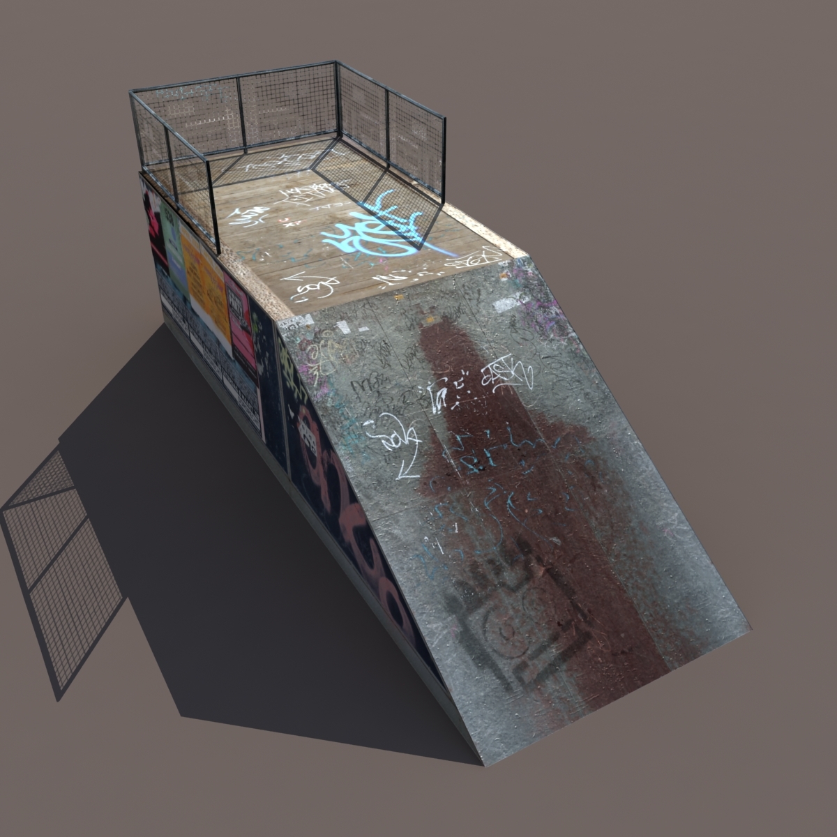 3d model skate pipe modelled