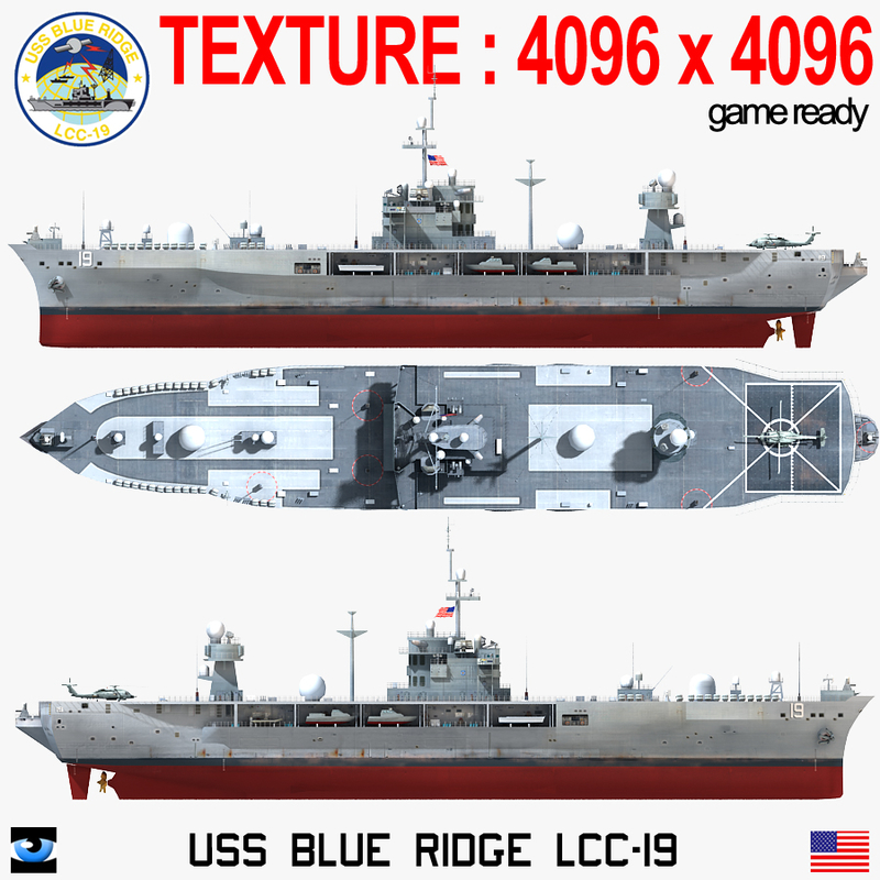 3d 3ds uss blue ridge lcc-19