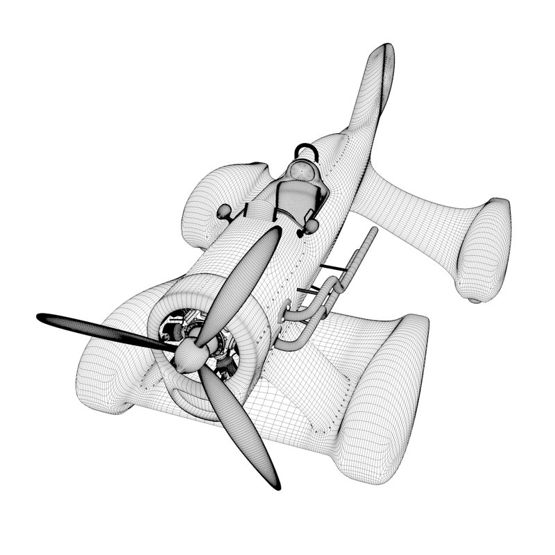 3d race car propeller model