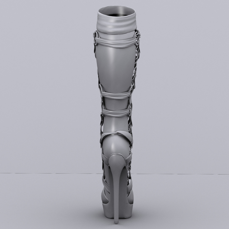 heel boot 3d model