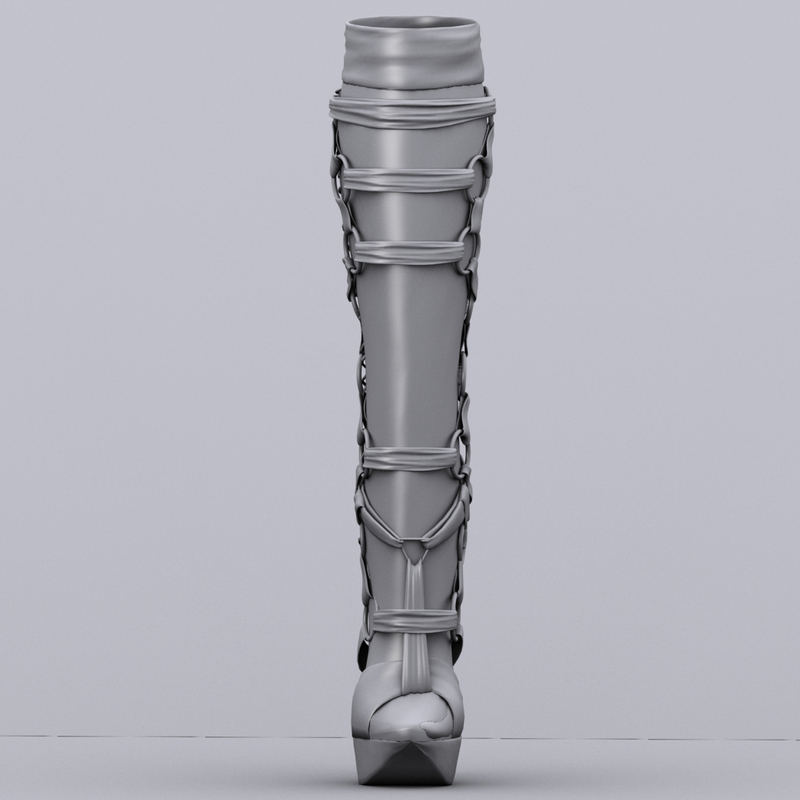 heel boot 3d model