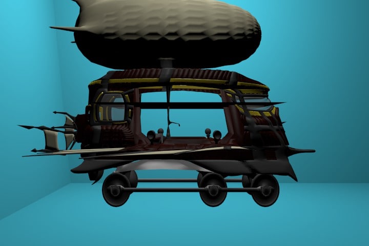 3dsmax airship train cart