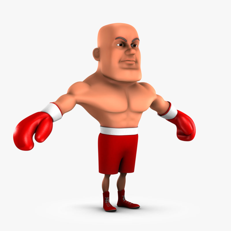 cartoon boxing fighter boxer 3d obj