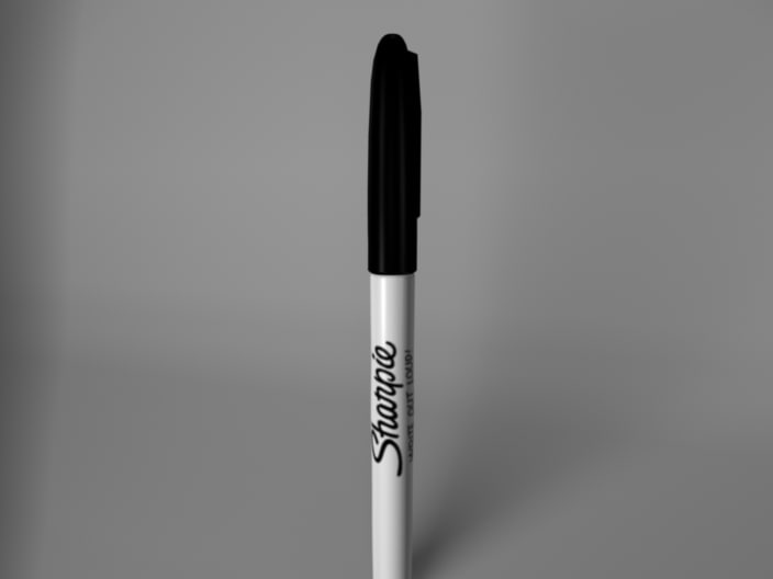 free black sharpie 3d model