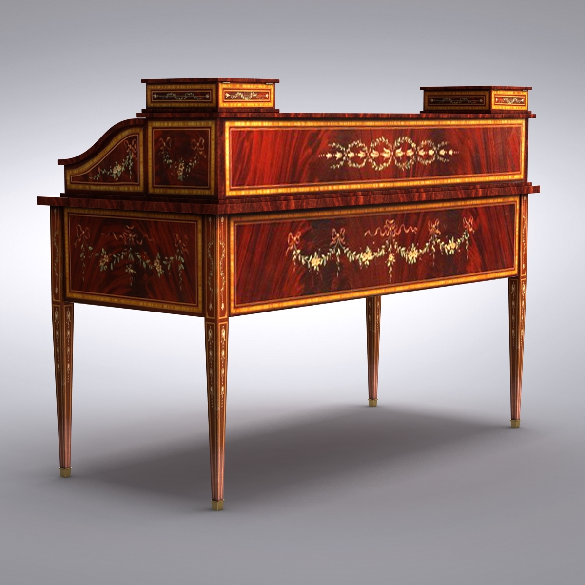 english regency style writing desk 3d model