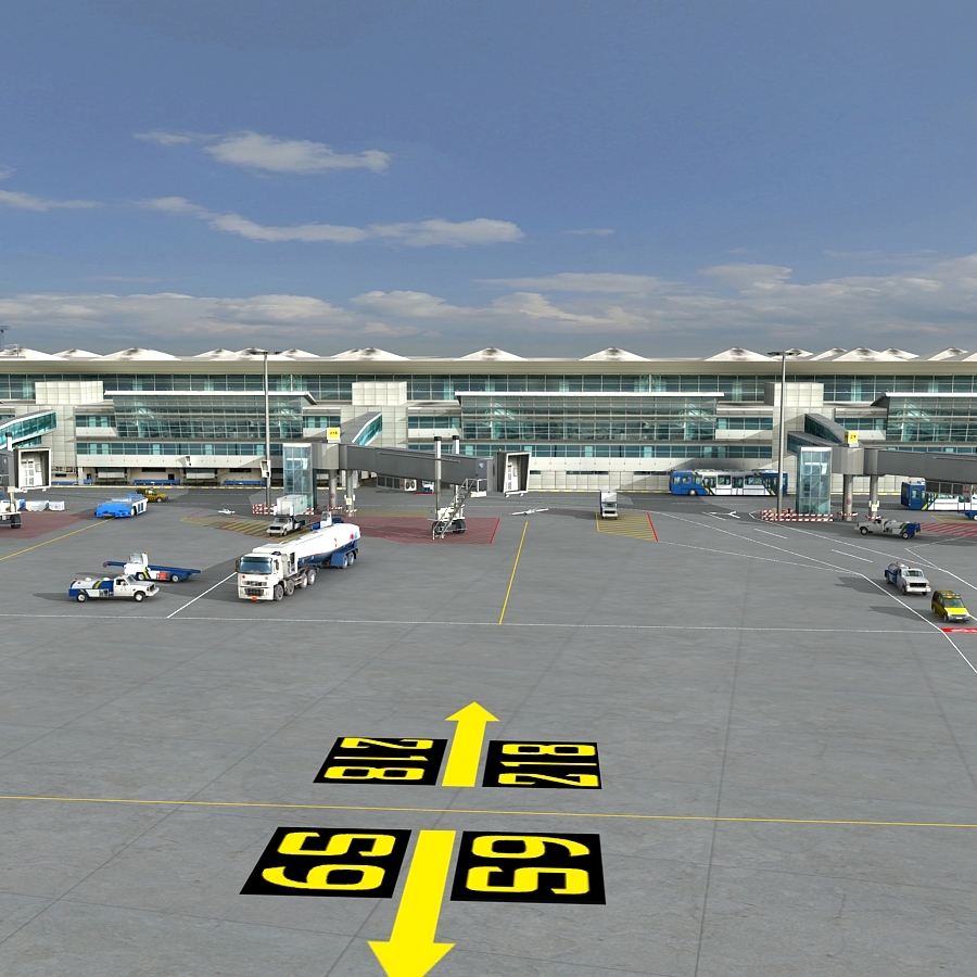 3dsmax international airport vehicles