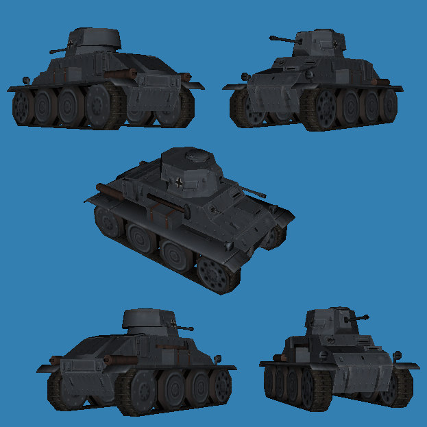 3d german battle tank prototype model