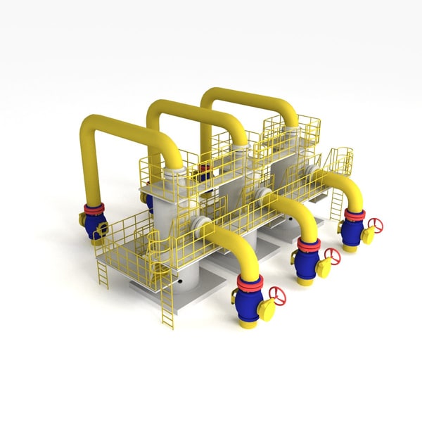 3d vertical oil dedusting