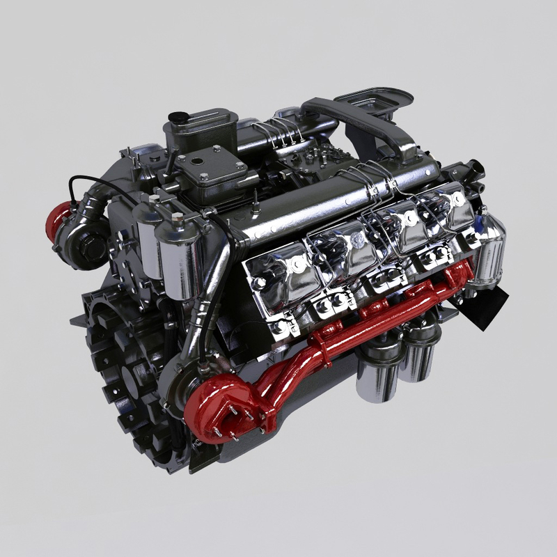 3d kamaz engine