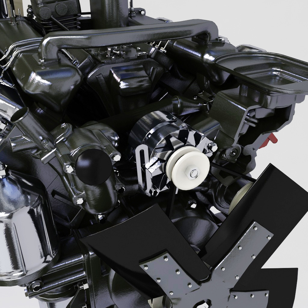 3d kamaz engine