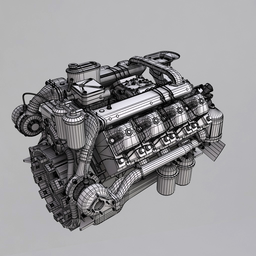 3d kamaz engine
