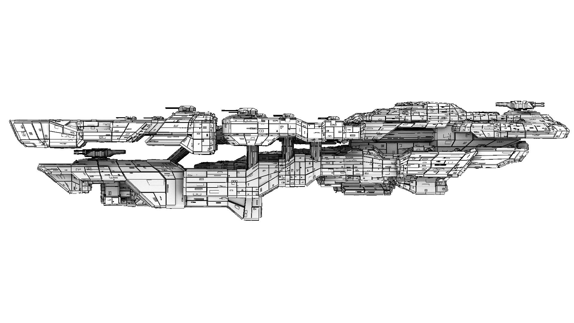 3d sci-fi spaceship