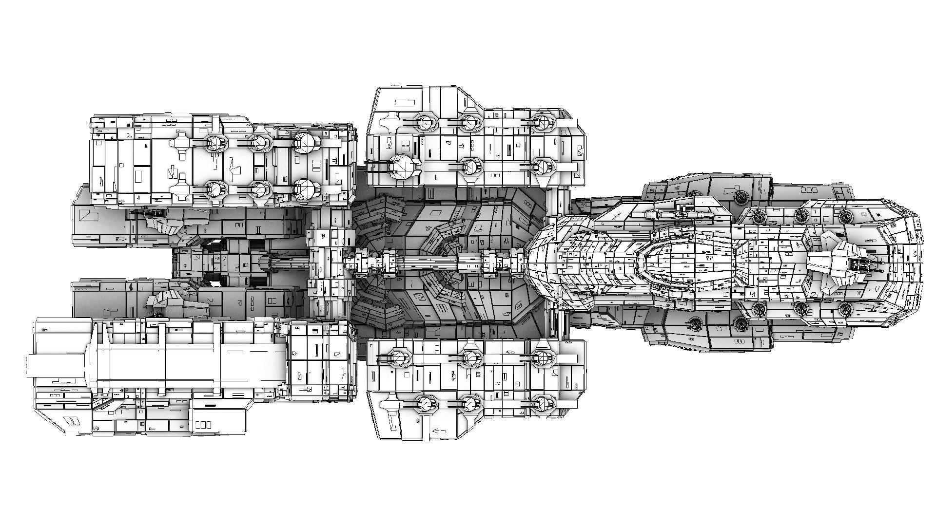 3d sci-fi spaceship
