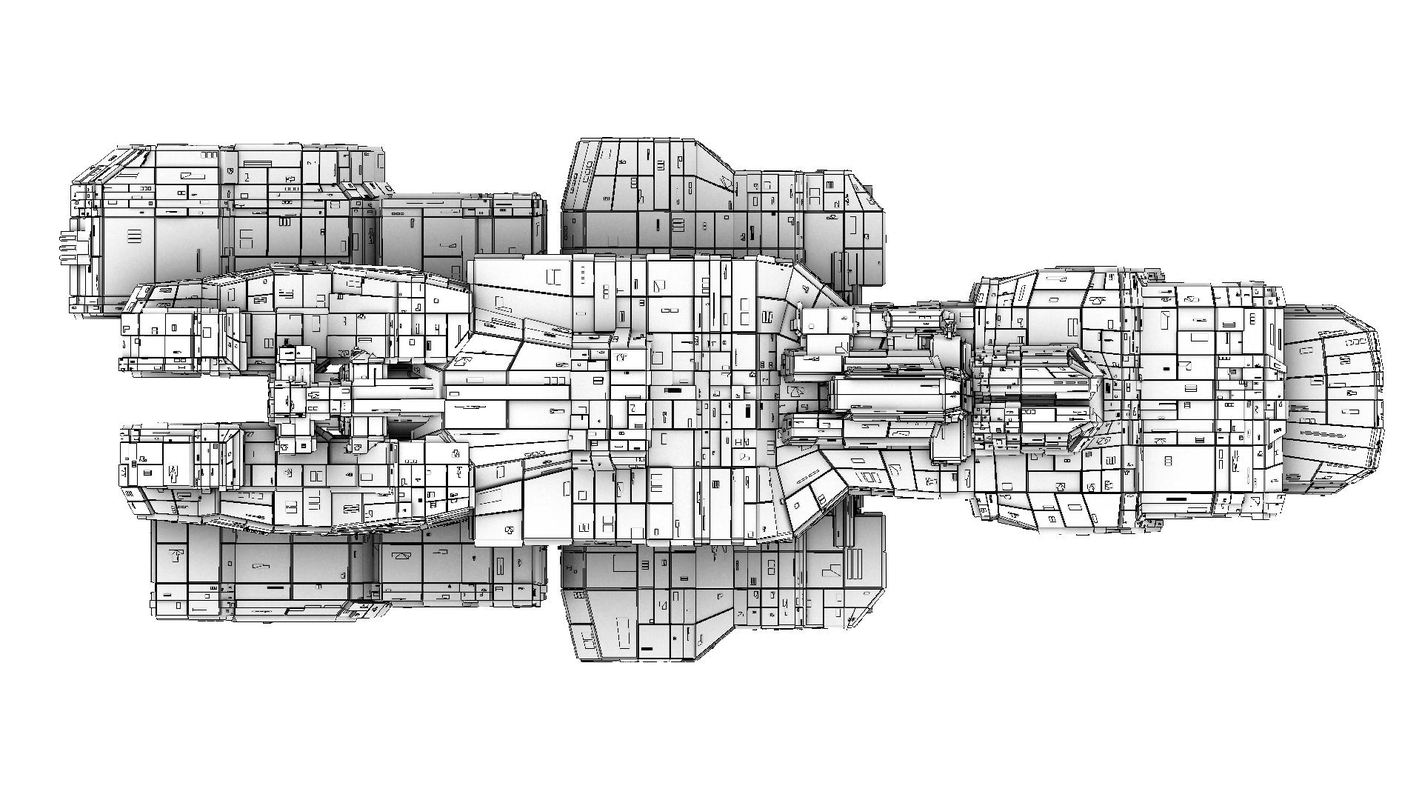3d sci-fi spaceship