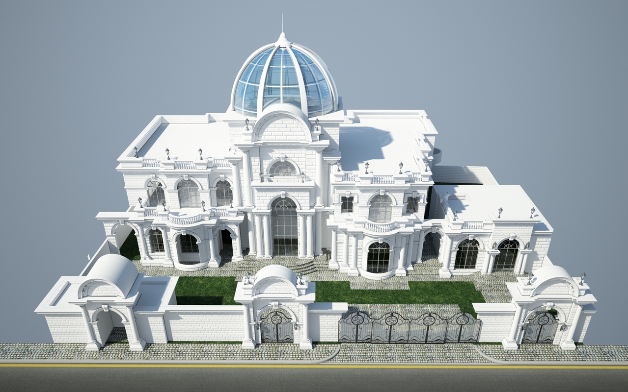 classic villa 3d max