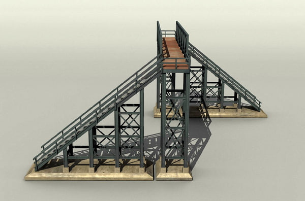 3d model of pedestrian railway bridge