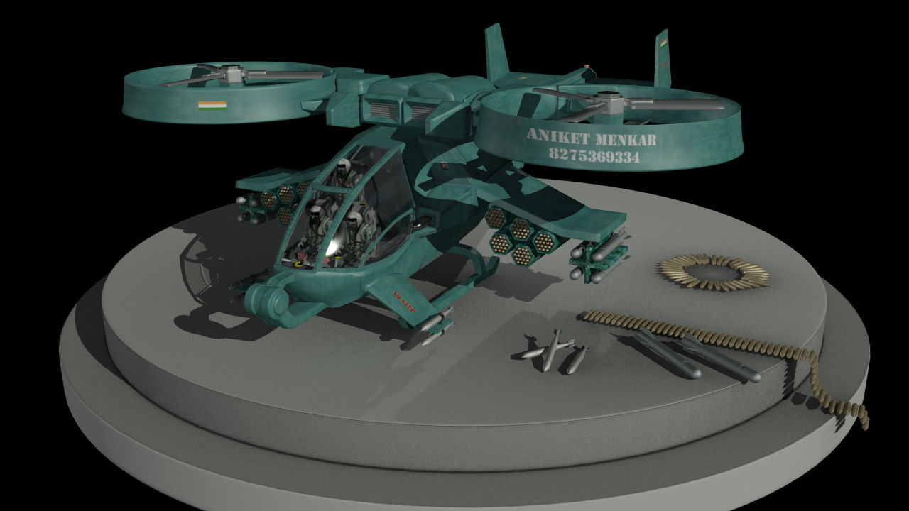 3d fighter gunship avatar helicopter model