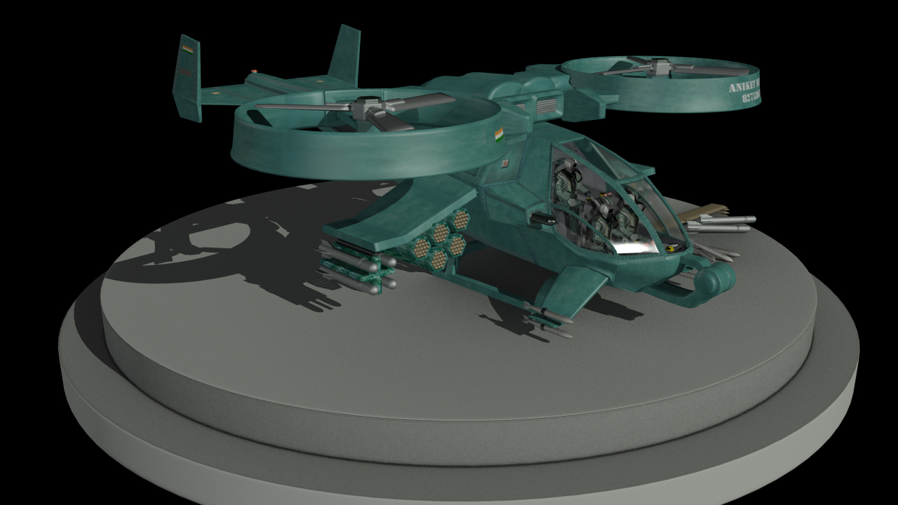 3d fighter gunship avatar helicopter model