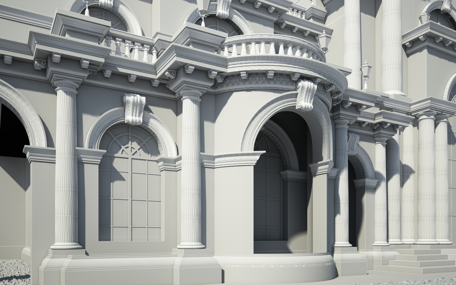 classic villa 3d max