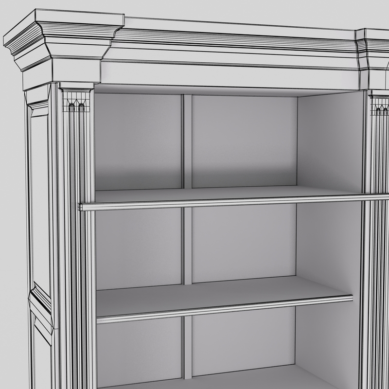 classic bookcase 3d model