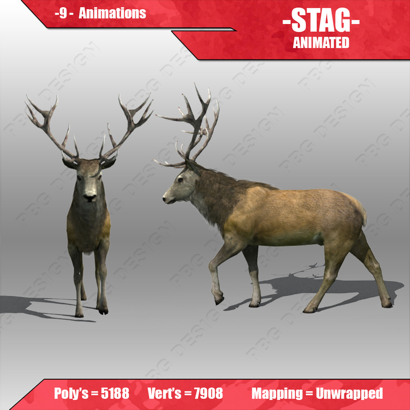 3d model stag animations