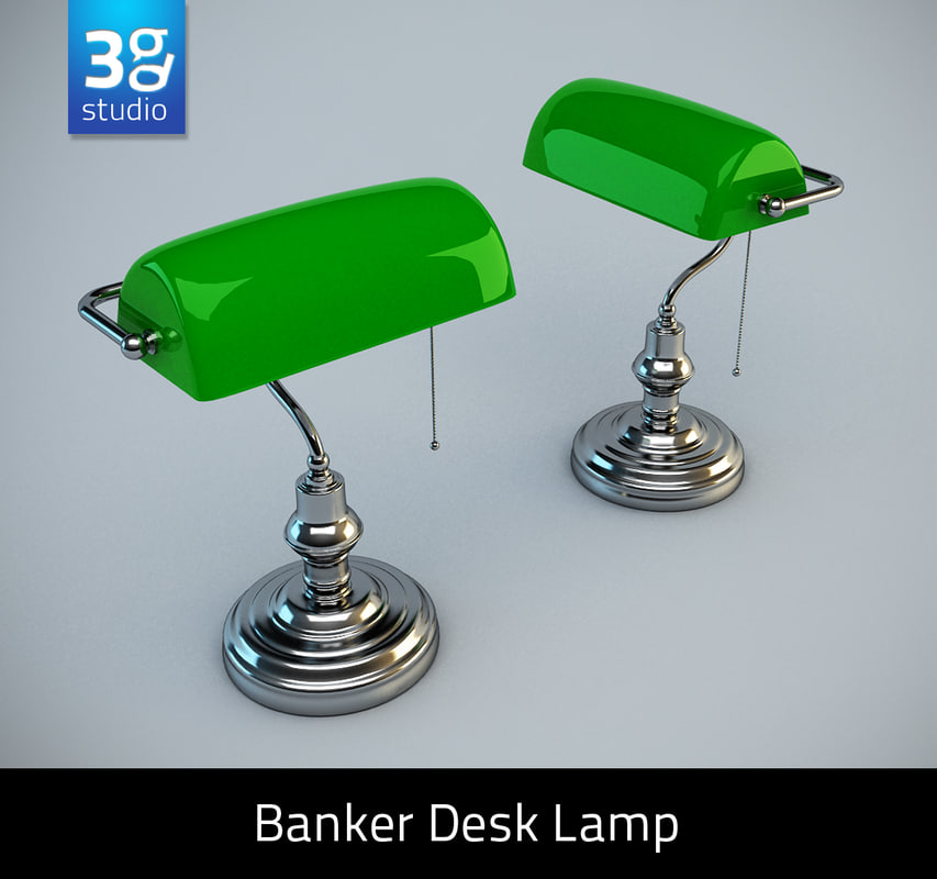 obj banker desk lamp