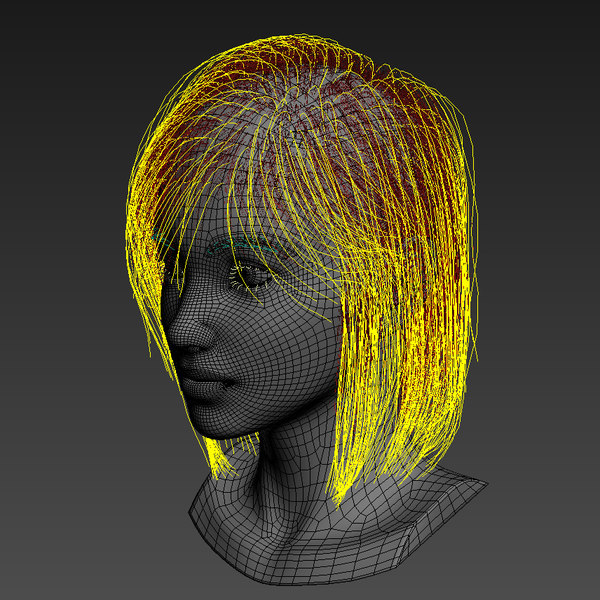 3ds max short hair style