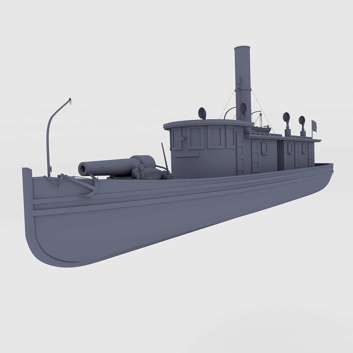 civil war tugboat gunboat 3d 3ds