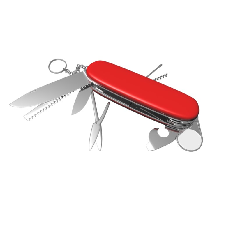 3d model knife swiss army