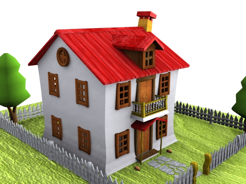 cartoon house toon 3d max