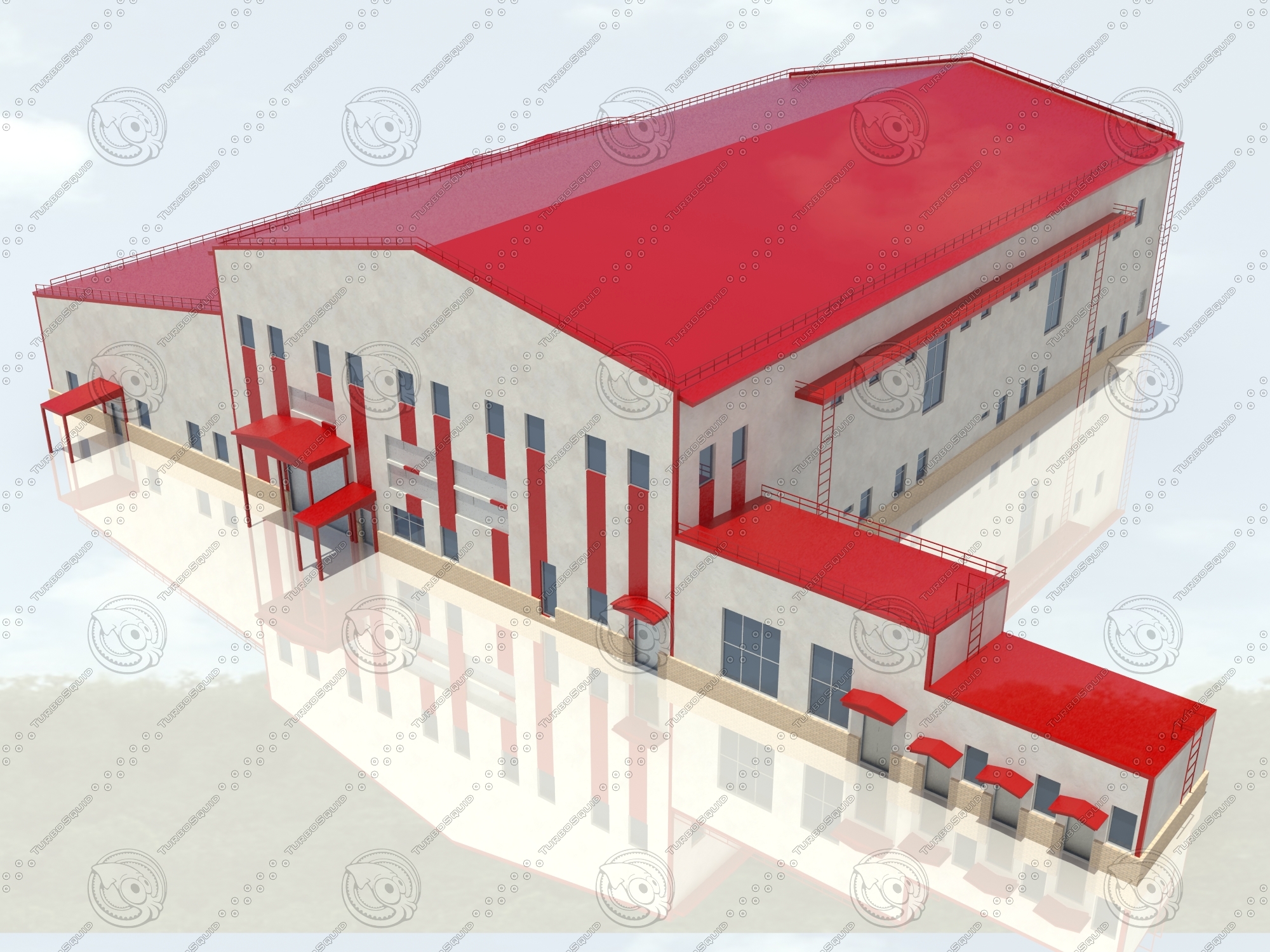 3d factory building