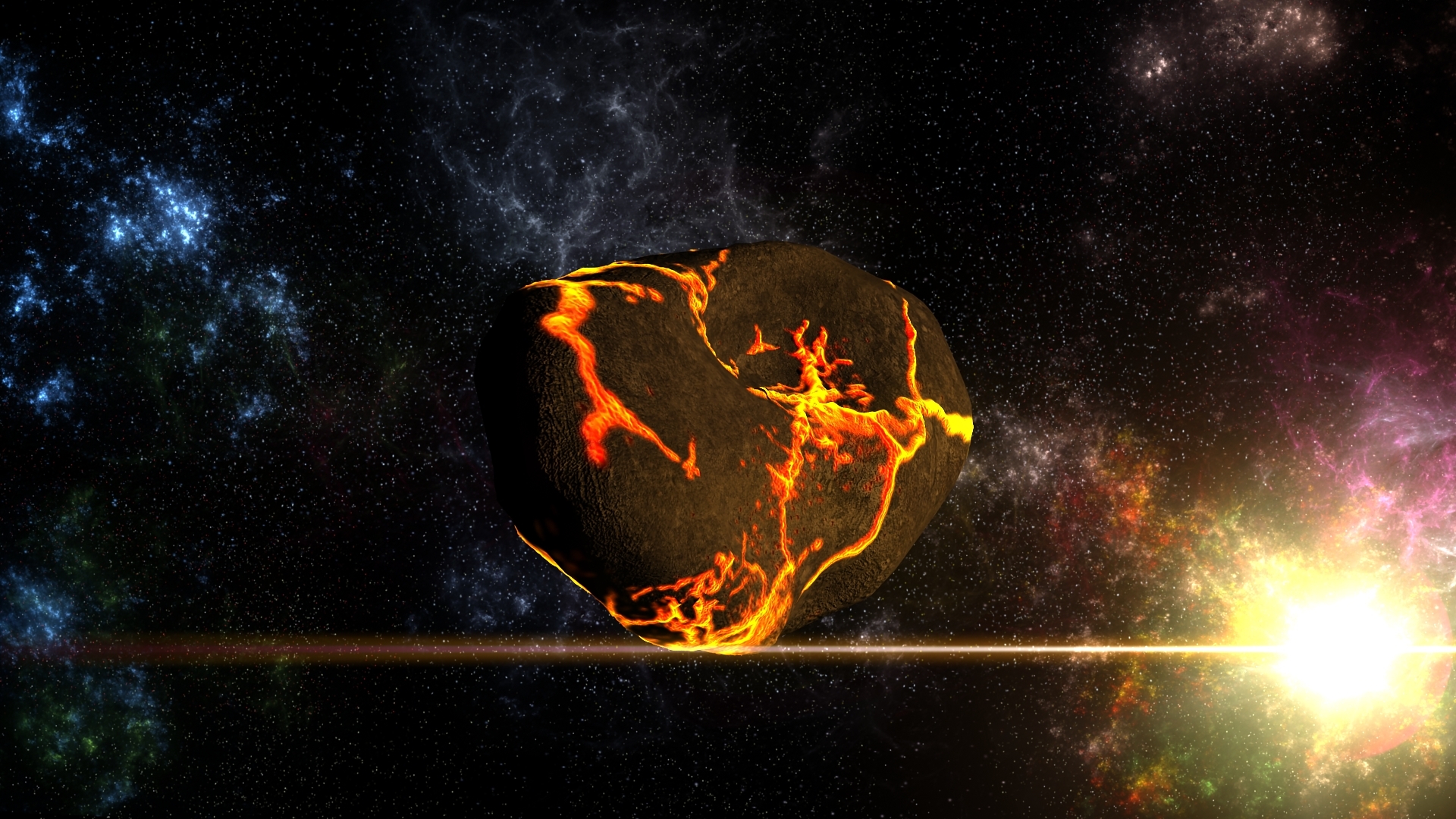 3d cracked planetoids model