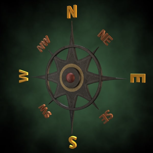 compass rose 3d model