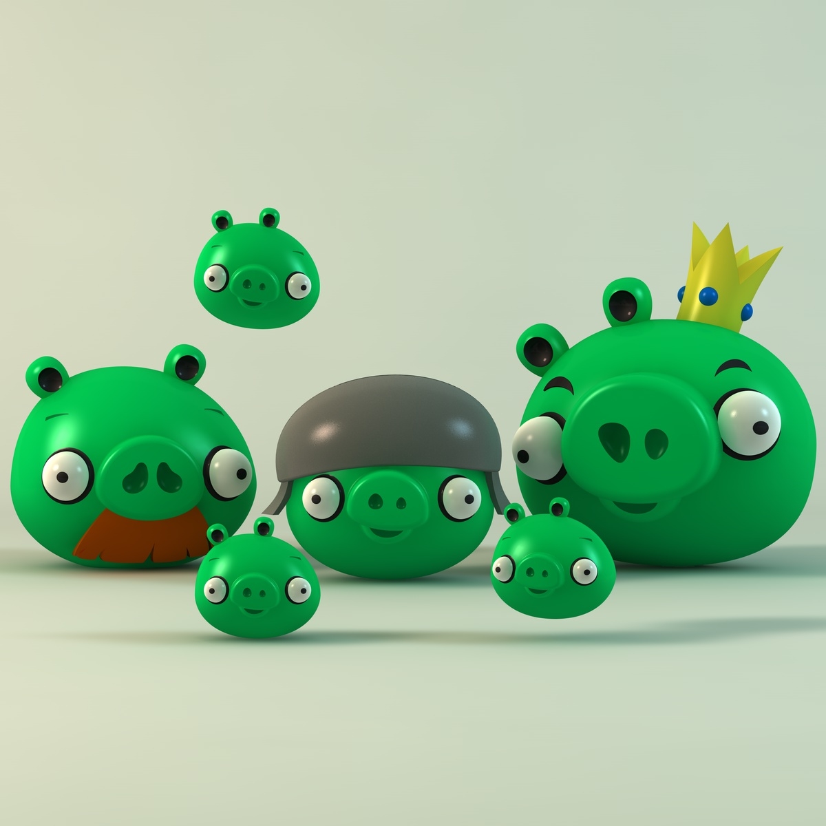 pigs enemies angry birds c4d