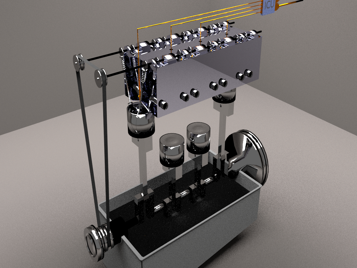 3ds inline-four engine animation