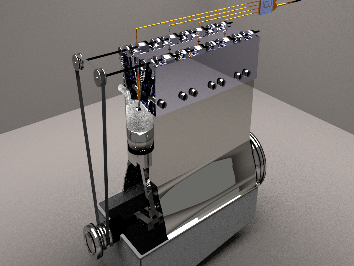 3ds inline-four engine animation