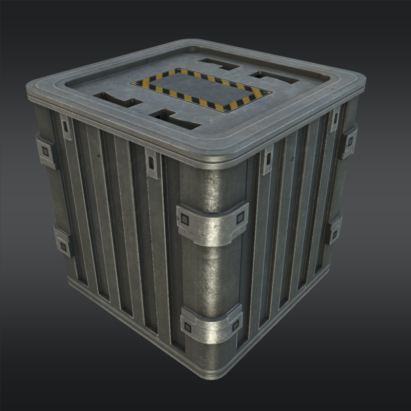 3ds max metal crate
