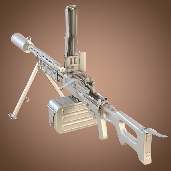 Pistola metralhadora Kalashnikov 'Barsuk' AEK-999 Modelo 3D ...