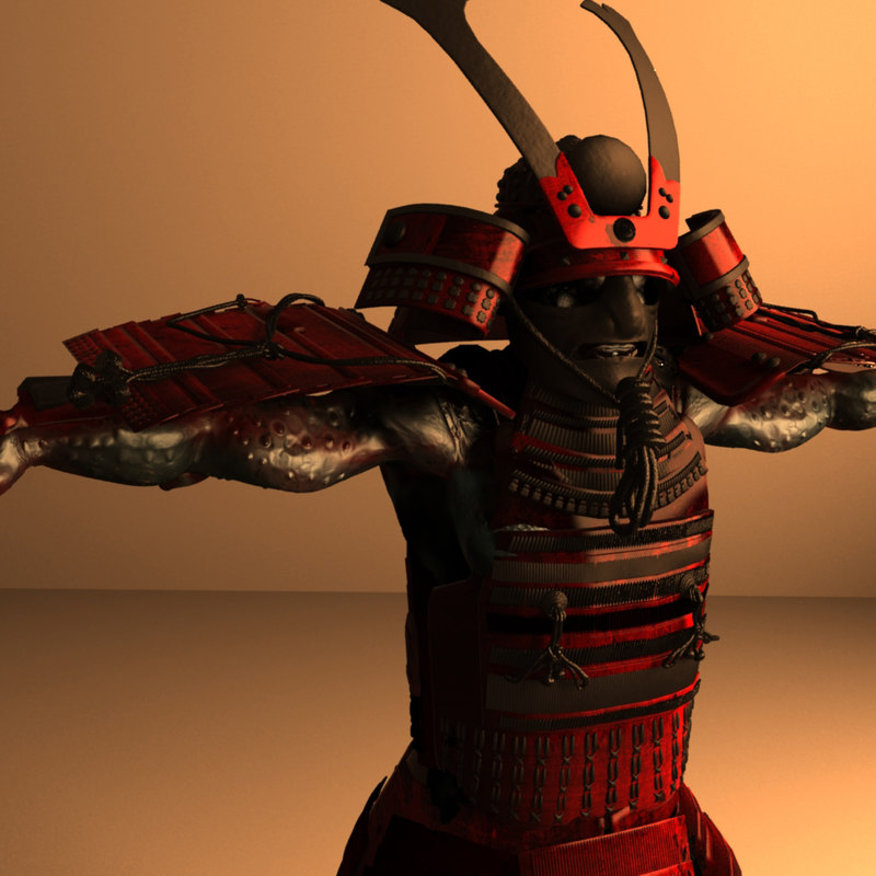 samurai monster creature 3d obj