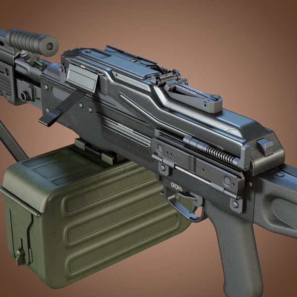 Pistola metralhadora Kalashnikov 'Barsuk' AEK-999 Modelo 3D ...