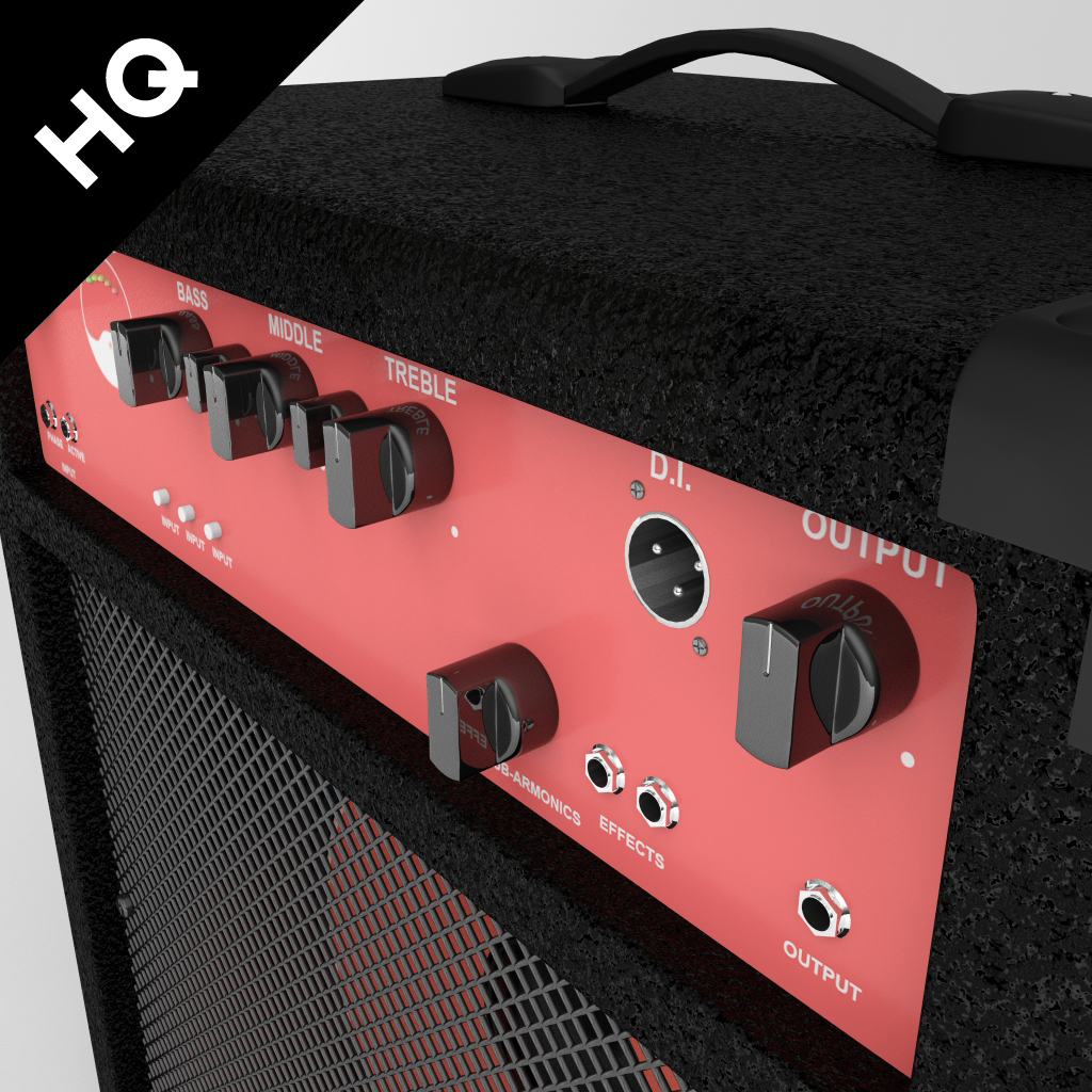 3d model of amplifier guitar