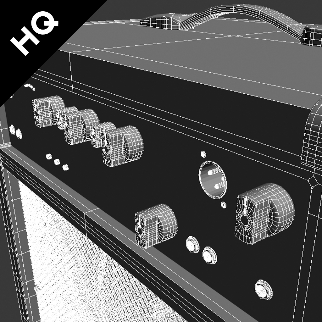 3d model of amplifier guitar